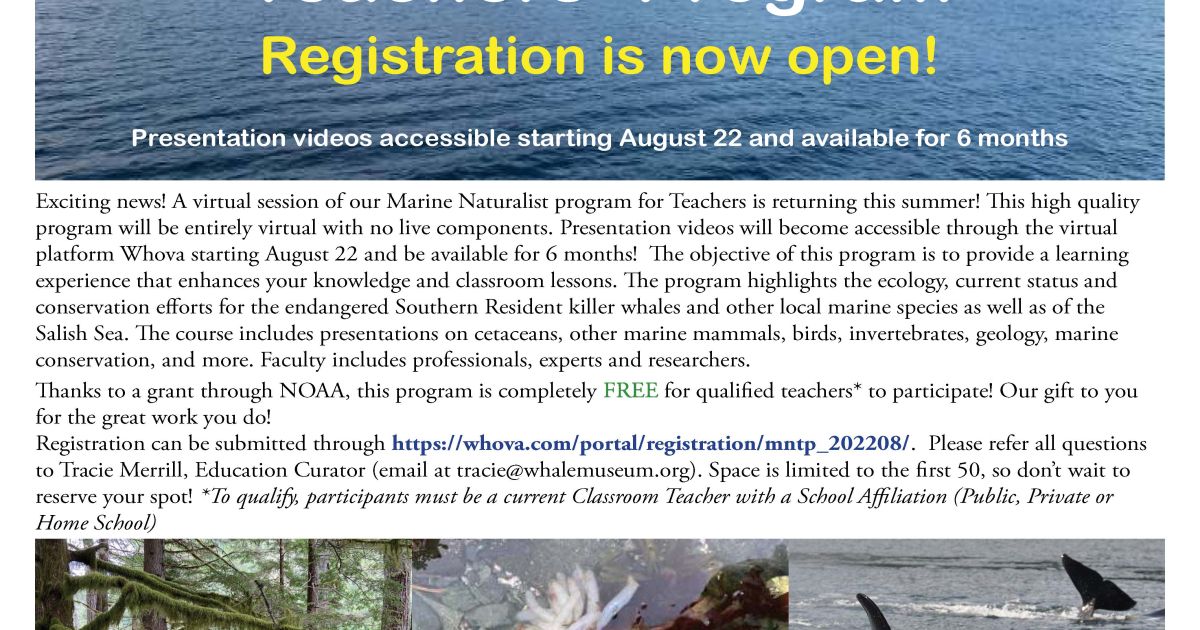 Marine Naturalist Teachers' Program | eePRO
