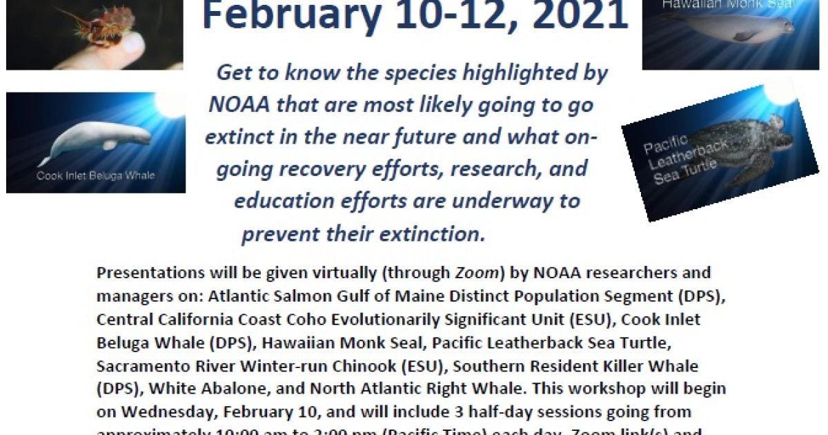 2021 Virtual Workshop: Species in the Spotlight | eePRO